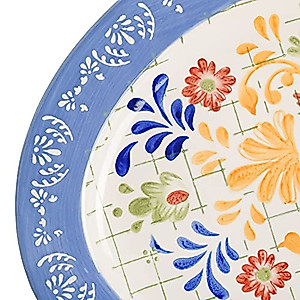 Laurie Gates by Gibson Hand Painted Tierra Mix and Match Dinnerware Set, Oval Platter (13.8"), Assorted