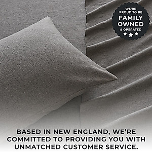 4 Piece Cotton Blend King Grey Flannel Sheet Set | Cotton Bedding Sheets & Pillowcases | Warm, Double Brushed for Softness Bed Sheets (Heathered Dark Grey, King)