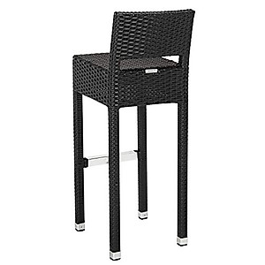 SAFAVIEH FOX5212A Collection Landry Black Indoor/Outdoor Bar Stool