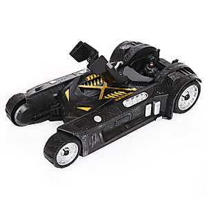 BATMAN 4-inch Action Figure with Batmobile and Batboat 2-in-1 Transforming Vehicle (DC FanDome Exclusive), Black