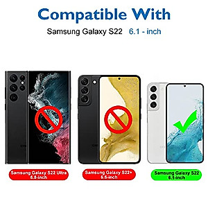 Esanik [2+2 Pack] Privacy Screen Protector for Samsung Galaxy S22 5G 6.1-inch[NOT for S22 Plus/Ultra] Anti Spy PET Film(NOT Glass) with Easy Installation Frame + Camera Lens Protector Fingerprint ID Compatible