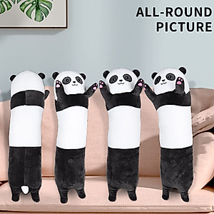 ROPELOK Panda Plush Body Throw Pillow, 43.3" Long Panda Stuffed Animal Pillow, Kawaii Soft Panda Plush Toy for Kids Children Xmas Birthday Gifts