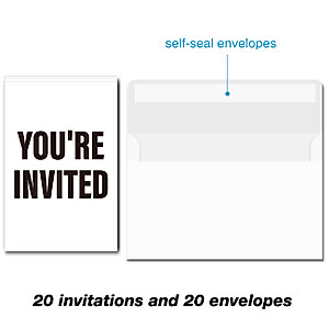 Soiceu Teen Boy Birthday Invitations with Envelopes Set of 20 You're Invited Birthday Party Invites Fill in Blank