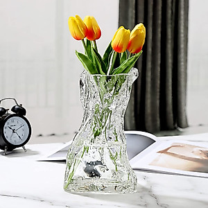 NBHUZEHUA Luminous Glass Vases & Faux Flower Bud Vase Centerpieces Wedding Reception Decorations Birthday Gifts Women