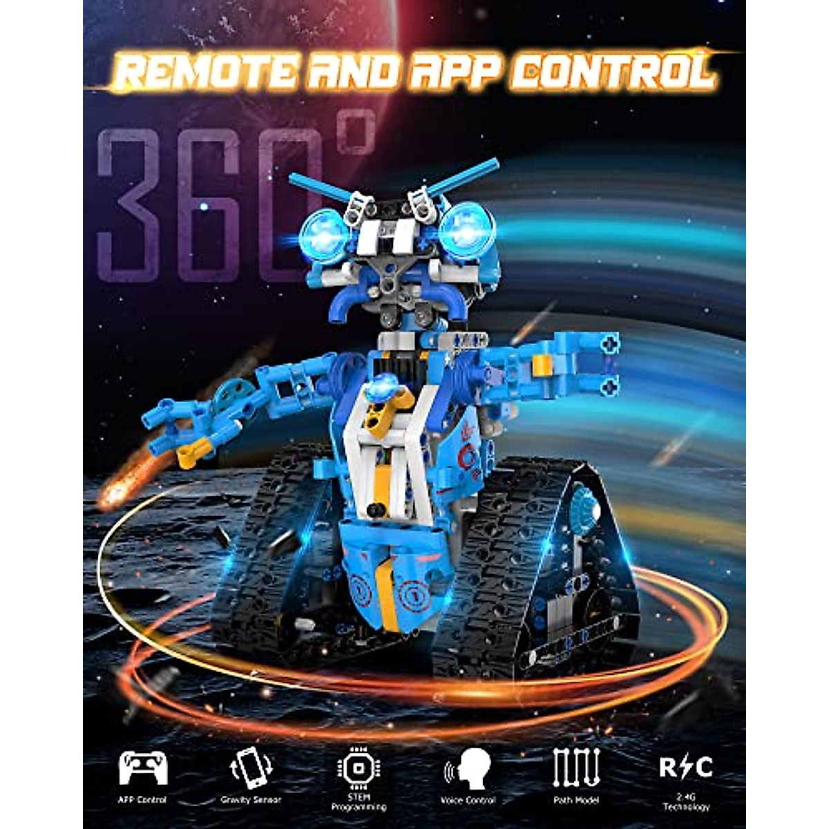 Henoda Robot Toys for 8-12 Year Old Boys Girls, Remote Control Science Programmable Building Block Kit with APP, Birthday Gifts for 8-16 Year Old Boys Girls