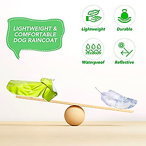 Weesiber Dog Raincoat Waterproof, Reflective Dog Rain Jacket Coat with Transparent Brim Hood, Adjustable Lightweight Puppy Poncho Slicker S M L XL XXL (Medium, Green)