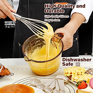 NCUE Kitchen Utensils Set, 35 Pcs Silicone Cooking Utensils Set with Holder, with Stainless Steel Handle Spatula Set, Spoons, Pasta Server, Cheese Grater, Masher, Scissors, Dishwasher Safe (Khaki)