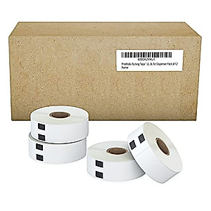 Printholic - 12 Rolls Compatible with Brother DK 1201 (1-1/7" x 3-1/2") Labels Barcode Shipping Labels - 400/Roll DK Adress Labels for Brother QL Label Printers - Include 1 Detachable Frame