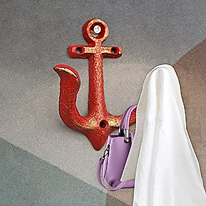 RENXI American-Style Rustic Ironwork Decorative Metal Hooks (Four Sea Anchor Hooks)