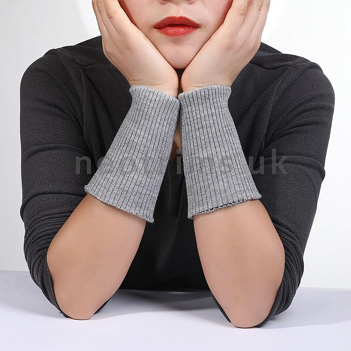 Knit Rib Cuff Stretch Ribbed Fabric Seamless Cuffing,Tubular Ribbing by The Meter or Pair. Revamp Clothing Jacket Cuff, by Neotrims | Silver Grey, 1 Pair (2 Pieces)