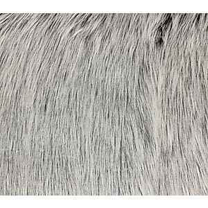 Faux Fur Fabric Long Pile Monkey Shaggy Gray Frost / 60" Wide/Sold by The Yard