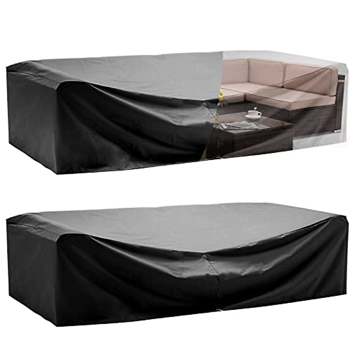 Amopatio Patio Furniture Covers Waterproof, 600D Heavy Duty Outdoor Furniture Covers Waterproof for Patio Furniture, Outdoor Table and Chair Covers, UV and Wind Resistant Cover (108"L x 82"W x 28"H)