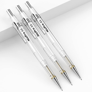 Nicpro 3 PCS 0.5 mm Art Mechanical Pencil Set with Case, Drafting Pencil 0.5mm with 3 Tubes HB Lead Refills, Eraser for School Supplier, Architect Art Writing, Drafting, Drawing, Sketching