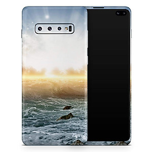 DesignSkinz Majestic Sky on Crashing Waves Protective Vinyl Decal Wrap Skin Cover Compatible with The Samsung Galaxy S20 (Screen Trim & Back Glass Skin)
