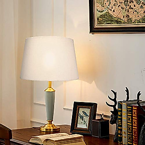 TOOTOO STAR Double 10x12x8" Fabric Natural Linen Cone Drum Hand Craft Medium Lamp Shade Set of 2, Lampshade for Floor Table Lamp, Spider (Bright White)