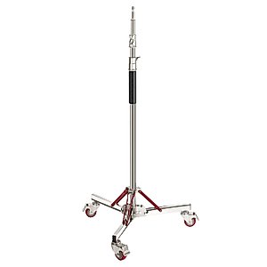 Neewer Heavy Duty Light Stand with Casters, Adjustable Tripod Stand with 100% Stainless Steel, Photography Wheeled Base Stand for Studio Softbox, Monolight, Reflector, Max Height: 10ft/305cm