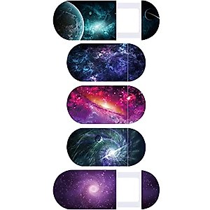 worldbnr Laptop Camera Cover Slide (5 Pack),Thin Web Camera Cover for Laptop, Desktop, PC, iPad, iMac, Tablet,Protecting Your Privacy Security (Universe)