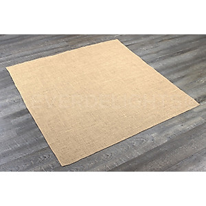 CleverDelights 48 Inch Burlap Square - Premium Jute Burlap Fabric - Finished Edges - 48" x 48"