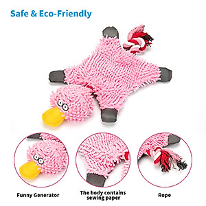 AZSSMUK Dog Squeaky Toys, Pet Crinkle Dog Toy No Stuffing Dog Plush Toys with Durable Double Layer Fabric for Small Large Dogs Chew Toys Set (3PCS)