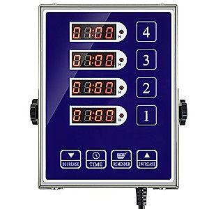 YOOYIST Commercial 4 Channel Kitchen Timers Digital Restaurant Timer Professional Multi Calculagraph Heavy Duty Stainless Steel Loud Alarm Food Truck Cooking