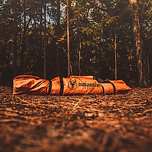 Gazelle T4 Waterproof 4 Person Portable Polyester Outdoor Pop Up Camping or Beach Tent with Removable Floor, Mesh Screens, and Rain Fly, Orange