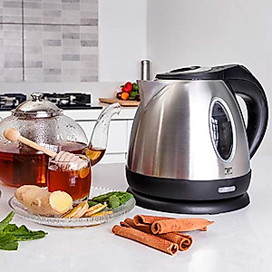 Moss & Stone Stainless Steel Electric Kettle, Cordless Pot 1.2L Portable Electric Hot Water Kettle, 1500W Strong Fast Boiling Pot, Water Boiler, Electric Tea Kettle With Boil Dry Protection