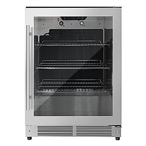 CT Copper Tailor Outdoor Beverage Cooler,132 Cans Freestanding or Built in Fridge with Glass Door, Adjustable Shelves & Digital Temperature Display for Soda, Wine or Beer(5.3 cu.ft)