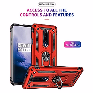 OnePlus 7 Pro Case Military Protection with Built-in 360 Rotation Kickstand Support Car Magnetic Holder for OnePlus 7 Pro 6.67" Jade