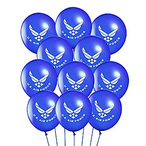 DodelyGz 30 Pcs Military US Air Force Balloons,Veterans Day Memorial Day Independence Day Deployment Returning Back Military USAF Retirement Party Birthday Party Decor (Air Force)