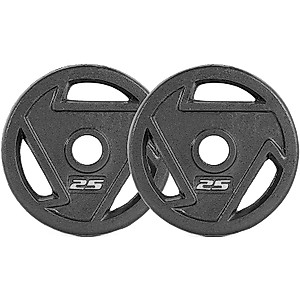 CAP Barbell 2-Inch Olympic Grip Plate Weight Plate for Strength Training and Weightlifting (25-Pound (Set of 2))