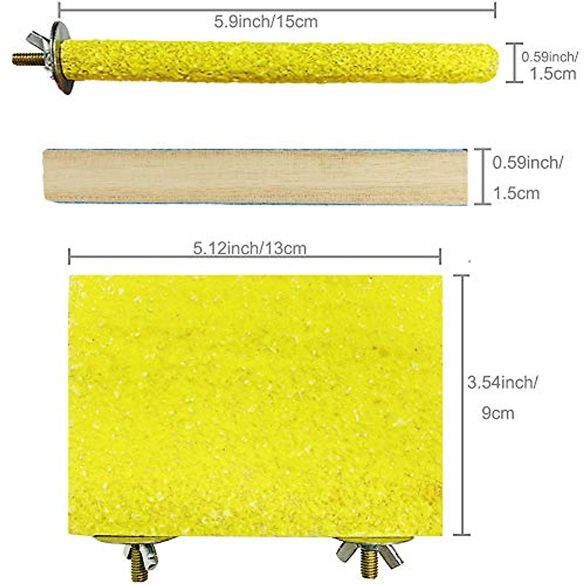 Hamiledyi 6 PCS Bird Perch Stand Toy Wood Parrot Paw Grinding Stick Perch Stand Platform Parakeet Cage Accessories Exercise Toys for Budgies Cockatiel Conure