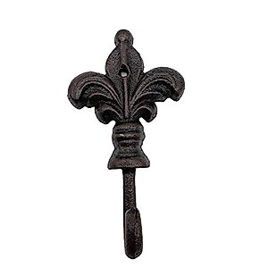 Comfy Hour Cast Iron FDL Decorative Single Key Coat Hook Wall Hanger, Black, Antique & Vintage Collection
