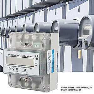 3 Phase Power Meter DTM024 Digital LCD Display Energy Meter Electric Kilowatt Hour Meter, 220/380V 5-80A