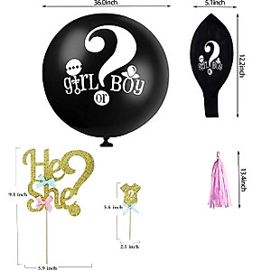 Gender Reveal Party Supplies,105 Pcs Gender Reveal Decorations, Boy or Girl Foil Balloons, Tablecloth, Photo Props, Toppers, Banner, Foil Curtains, Team Stickers, Ideas for Baby Shower