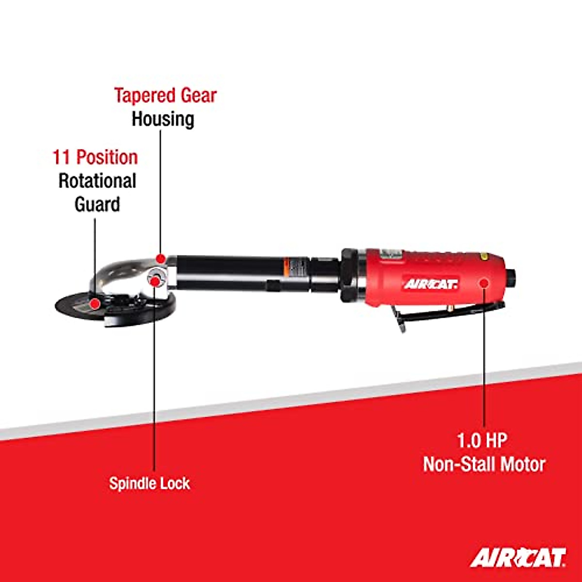 AIRCAT Pneumatic Tools 6275-A 1.0 HP 4-Inch Extended Inside Cut-Off Tool with Spindle Lock 14,000 RPM
