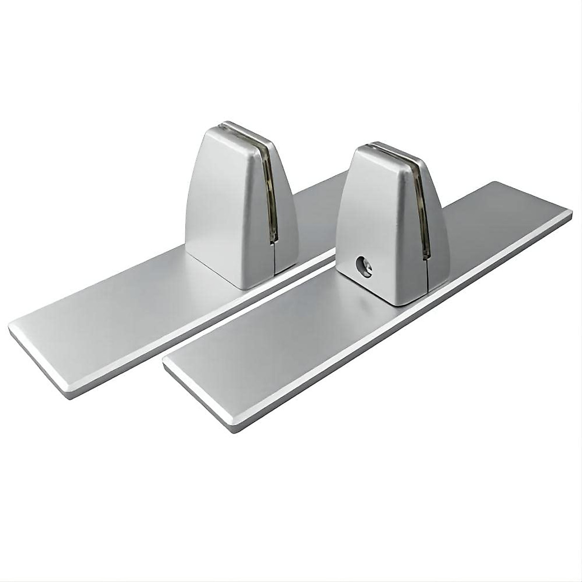 Sneeze Guard Clamp Bracket, T-Shaped Desk Partition Clamp with Freestanding Base for Clear Acrylic Shield Heavy Duty Auminum Guard Clamp, Desktop Countertop Reception 2PC