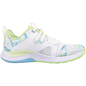 Under Armour Women's Charged Breathe Training Shoe, (100) White/Pale Olive/Fresco Blue, 10, US