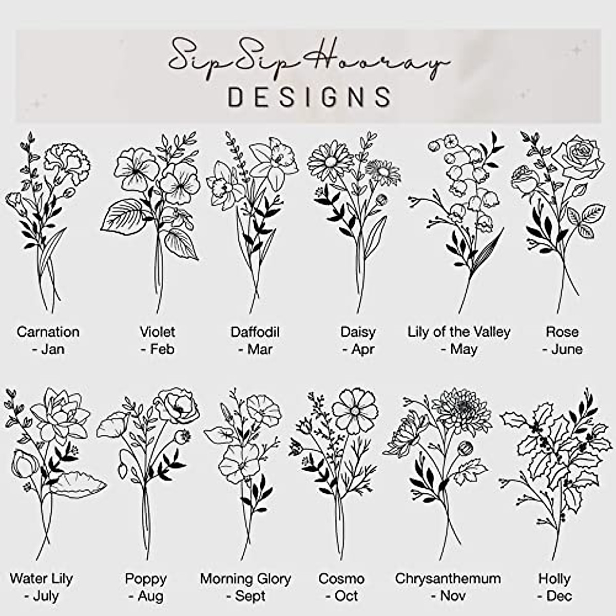 Personalized Name Birth Flower Glass Cup Custom Ice Coffee Bridesmaid Gift Her Friend Birthday Mother's Day Bachelorette Party Aesthetic Boho Floral Beer Can Tumbler Bamboo Lid Straw