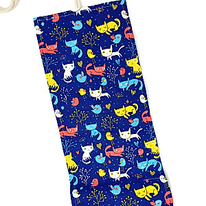 allydrew Pencil Roll Organizer, Colored Pencil Wrap Pouch (72 slots), Cats & Birds