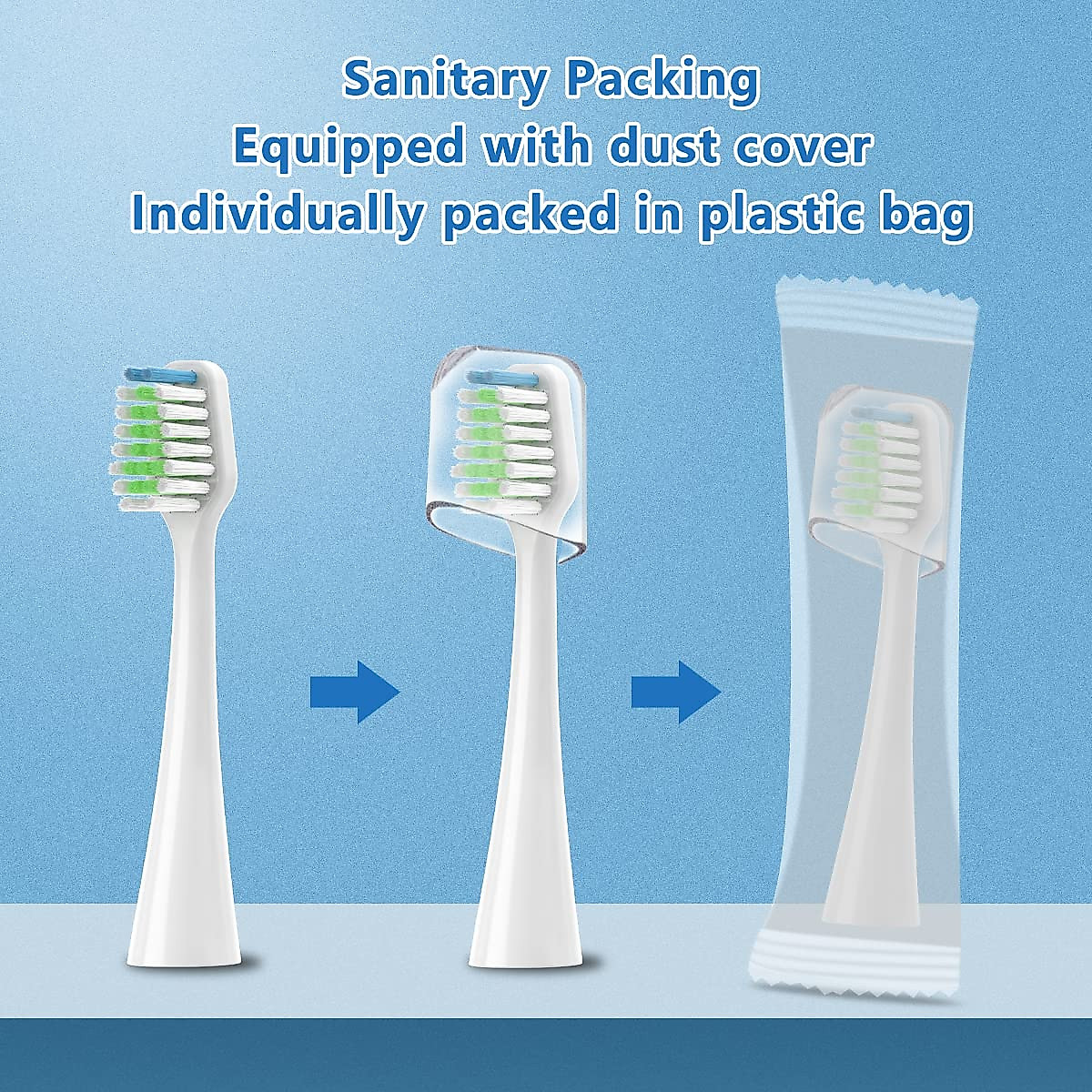 Sonic Replacement Toothbrush Heads Compatible with Waterpik Complete Care 9.0 (CC-01), 5.0 (WP-861) Electric Toothbrush, Medium Bristle, 10 Count (White)