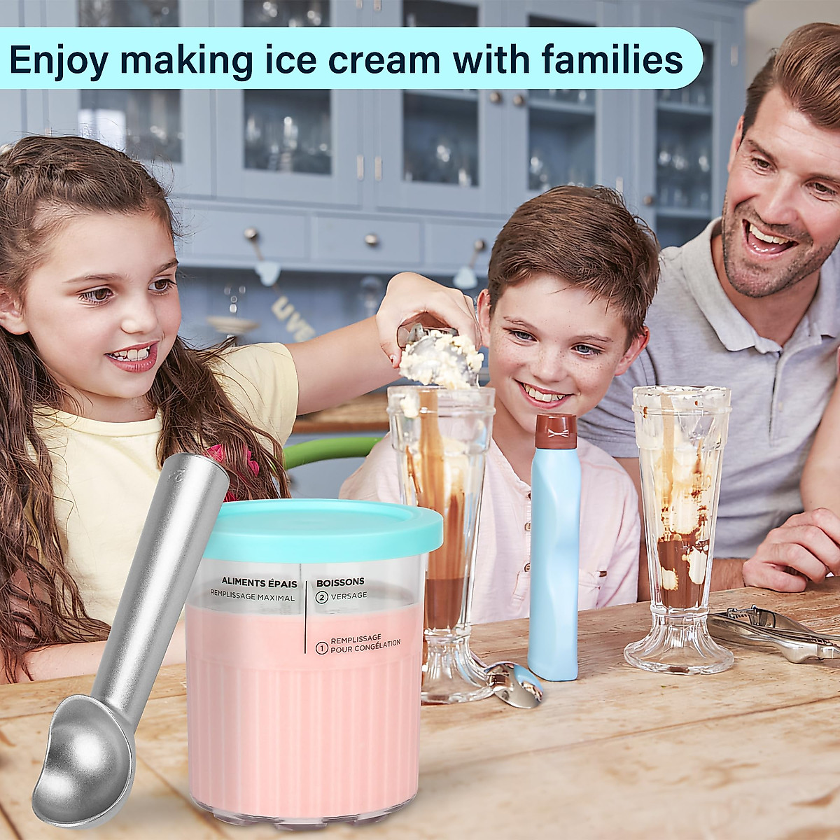 24 oz. Replacement 4 pack Creami Pints for Ninja NC500 NC501 Series Creamy Icecream Containers Cups lids Compatible with NC501 NC500 Ice Cream Maker