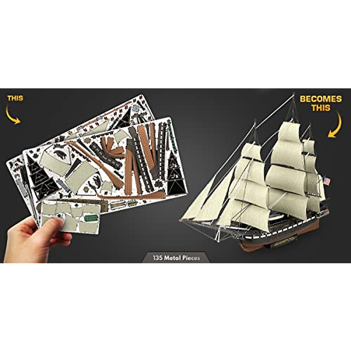 Metal Earth Premium Series USS Constitution 3D Metal Model Kit Fascinations