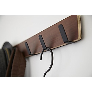 Yamazaki Home Ply Over The Door Hooks - Hanging Coat Rack, Wood, Over-The-Door, Minimal Assembly Req. Brown Small