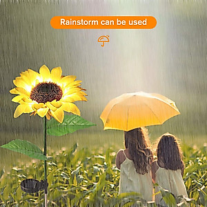 VStoy Sunflower Solar Lights Outdoor Garden, Waterproof Metal Decor Stake Art Flower LED Lighting, Solar Power Lamp Decorations for Yard Patio Lawn Porch Grave Backyard Walkway (watt_Hours, 5)
