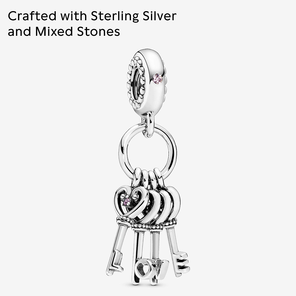 Pandora Jewelry Keys of Love Dangle Crystal and Cubic Zirconia Charm in Sterling Silver