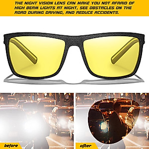 DioKiw Square Polarized Sunglasses for Men Vintage Style Driving Travel Sun Glasses Lightweight Frame UV Protection Goggles