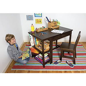 Lipper International 584WN Child's Work Station Desk and Chair, Walnut Finish