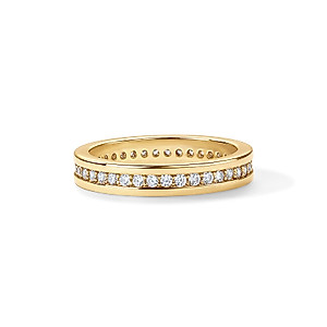 PAVOI 18K Yellow Gold Plated Stacking Tiny Cubic Zirconia Band | Eternity Rings for Women | Thumb Ring | Size 9