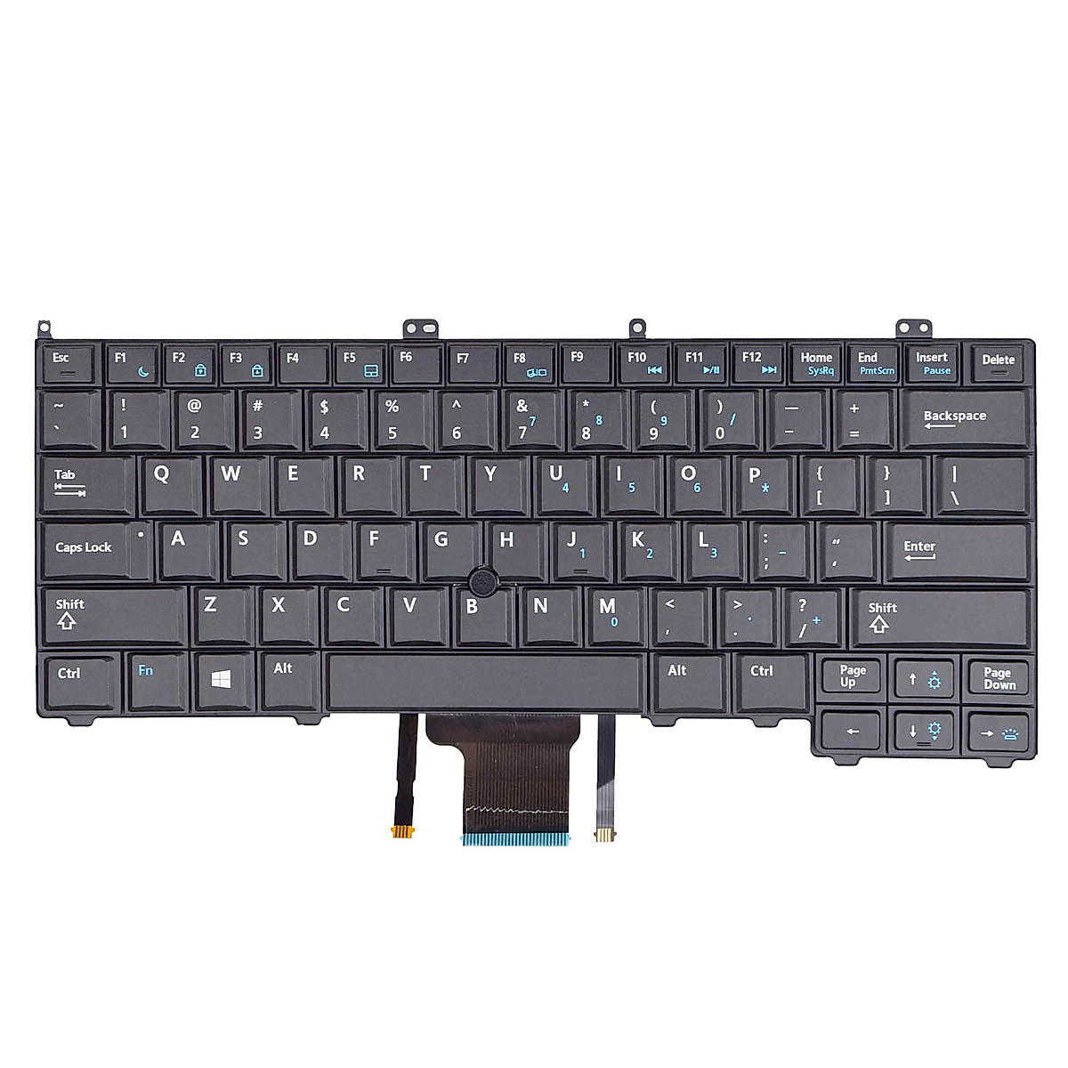 SUNMALL Backlit Keyboard Replacement with Pointer and Backit Compatible with Dell Latitude 14 7000 E7440 E7240 E7420 Series Black US Layout