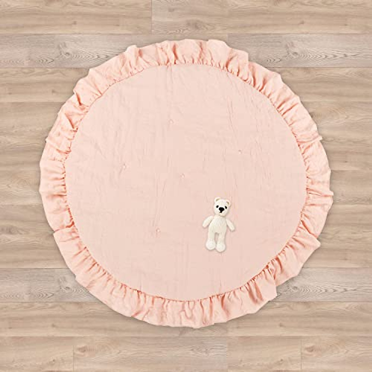 Lush Decor Baby Round Ruffle Play Mat Single 36" Diameter, Blush